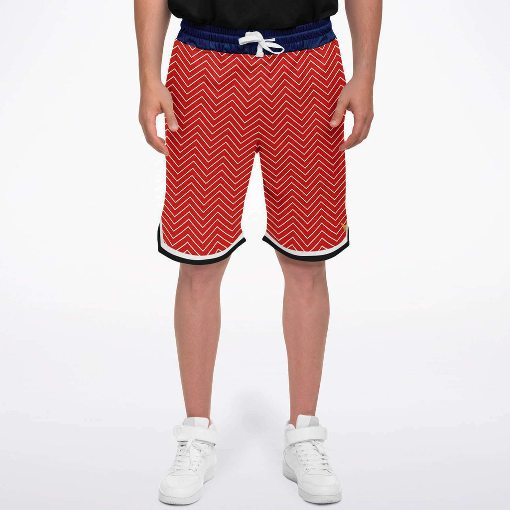 Red Par 4 Unisex Basketball Shorts | That Hoody Shop