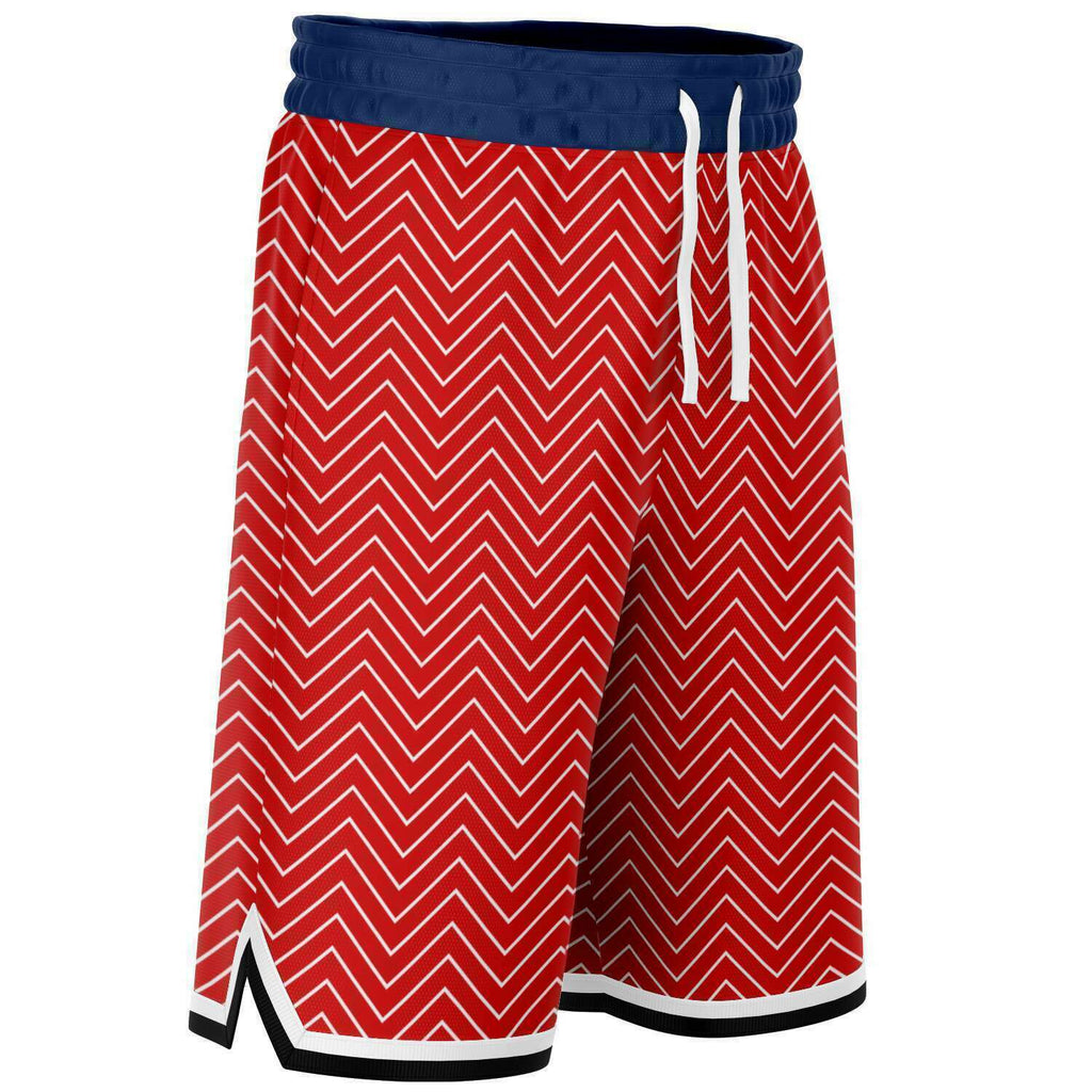 Red Par 4 Unisex Basketball Shorts | That Hoody Shop